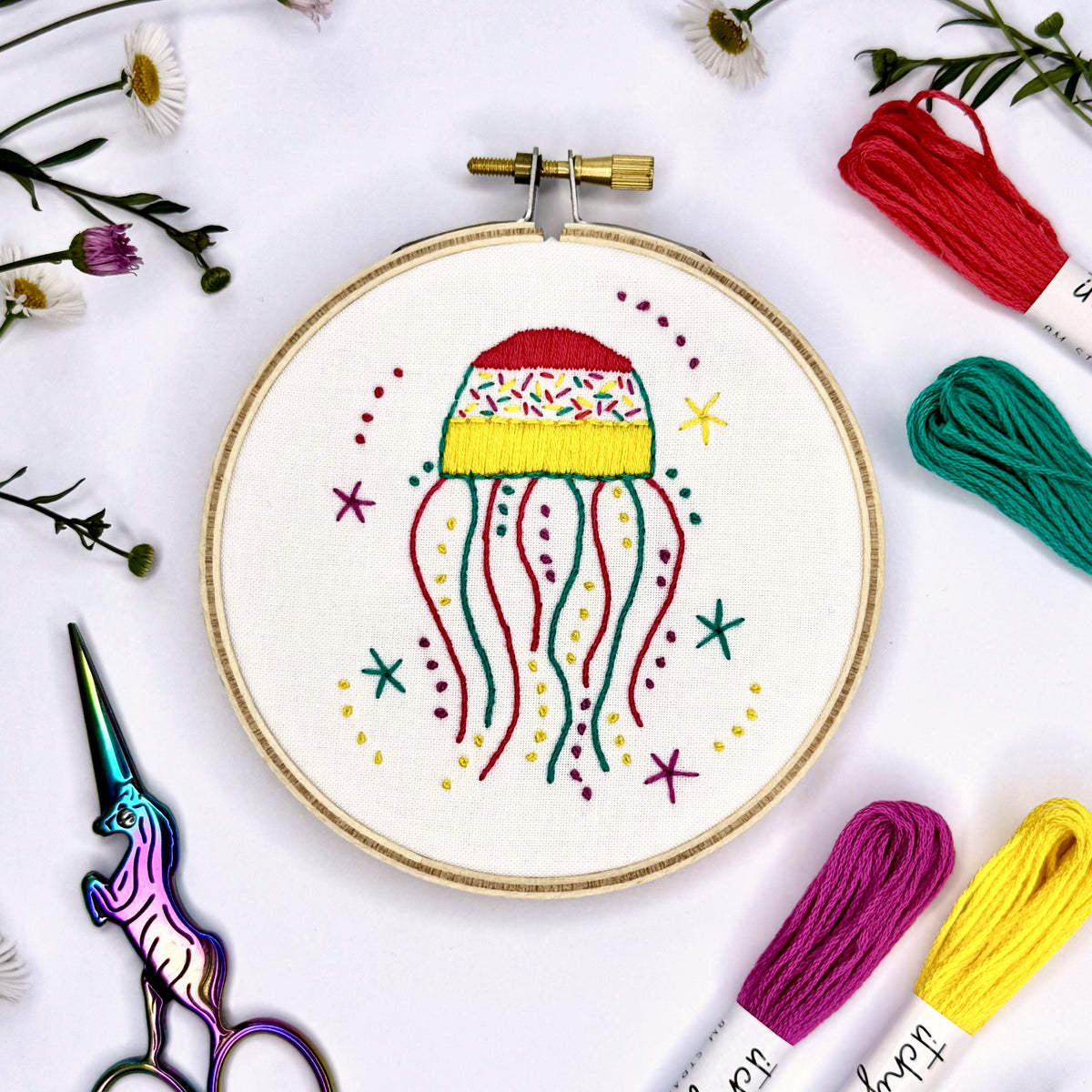Electric Jellyfish Mini Embroidery Kit – Craft Make Do