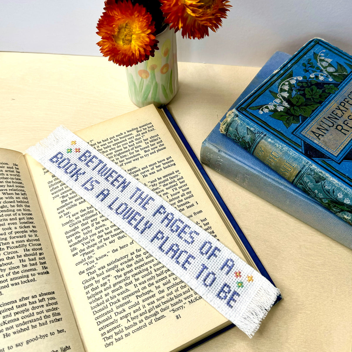 Bookish Bliss Counted Cross Stitch Bookmark Kit – Craft Make Do